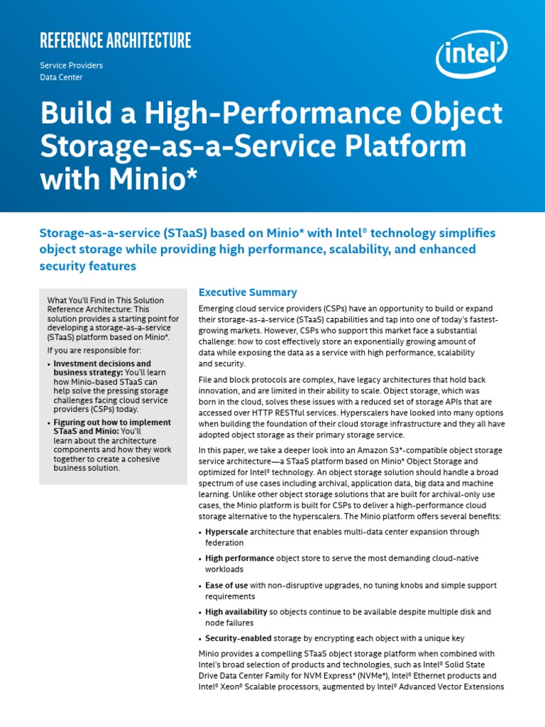 Build A High-Performance Object Storage-as-a-Service Platform With Minio | PDF | Solid State ...
