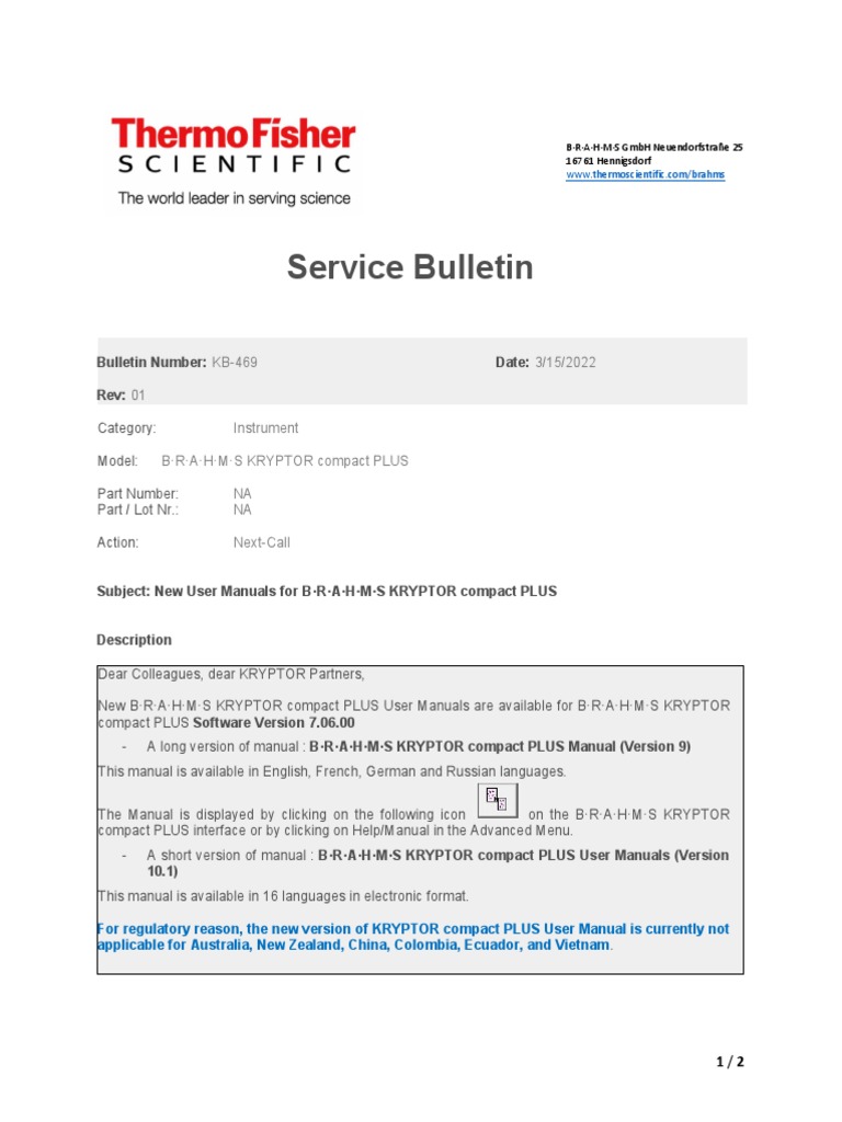 KB-469 - New User Manuals For BRAHMS KRYPTOR Compact PLUS - Overview ...
