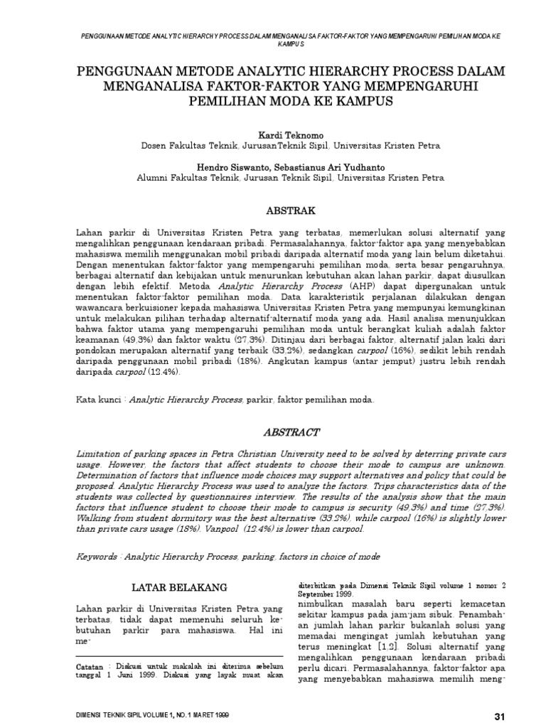 Contoh Aplikasi AHP | PDF