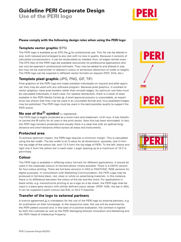 Use of The PERI Logo: Guideline PERI Corporate Design | PDF | Logos ...
