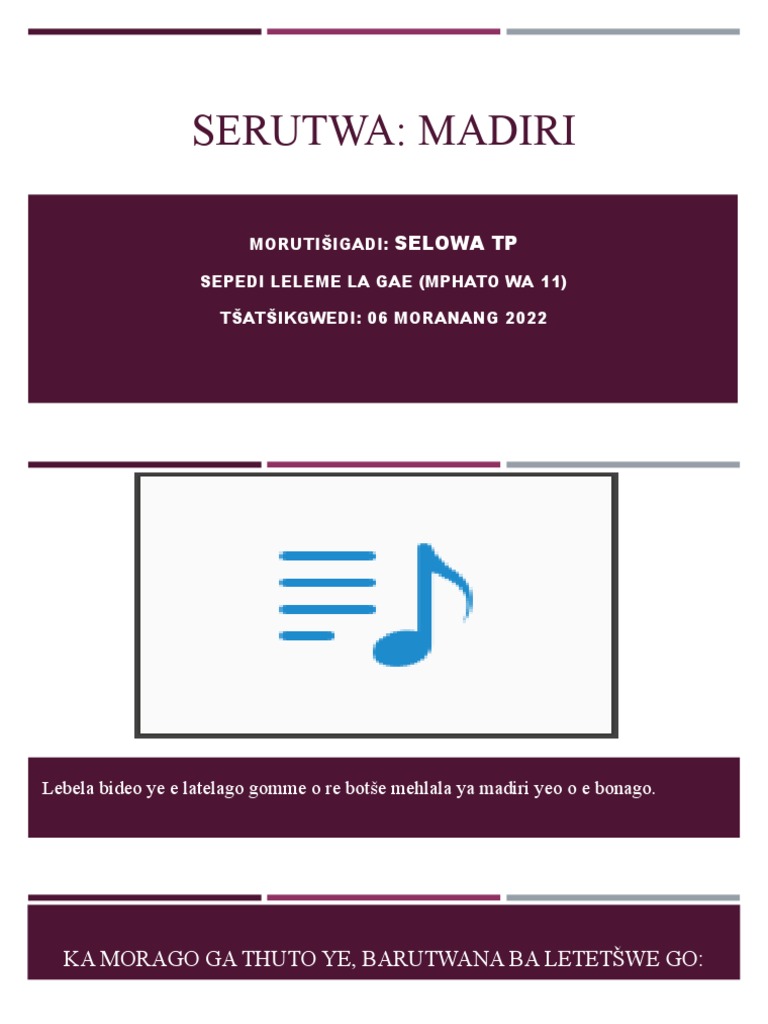Sepedi Lesson Plan | PDF