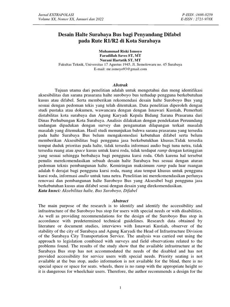 Desain Halte Aksesibel Difabel Surabaya | PDF | Teknologi & Rekayasa