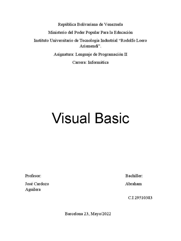 Abraham Visual Basic | PDF | Básico | Estructura de datos de matriz
