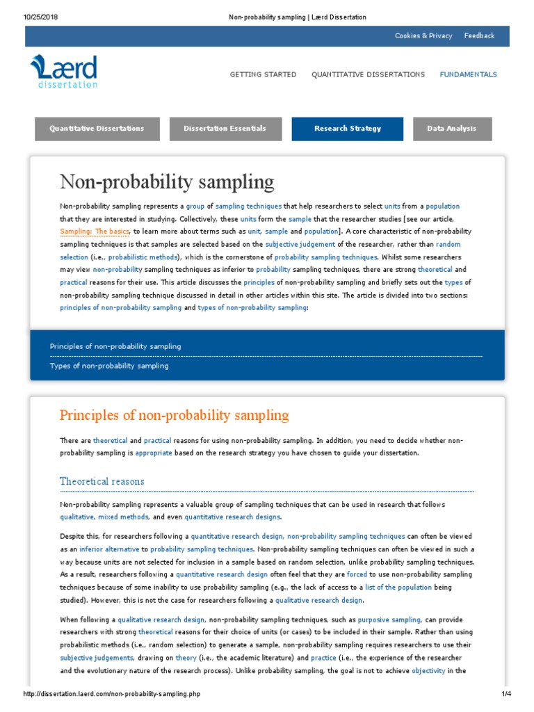 Non-Probability Sampling - Lærd Dissertation | PDF | Sampling (Statistics) | Quantitative Research