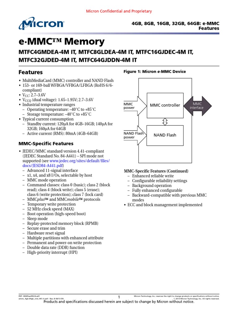 Emmc - 4gb 64gb - CTRD - 441 It - OrIGINAL 169-Ball 14x18mm | PDF ...