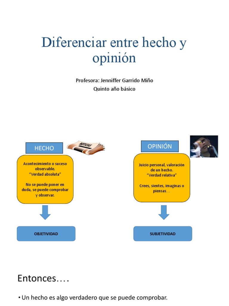Diferenciando entre hechos y opiniones: una guía práctica | PDF
