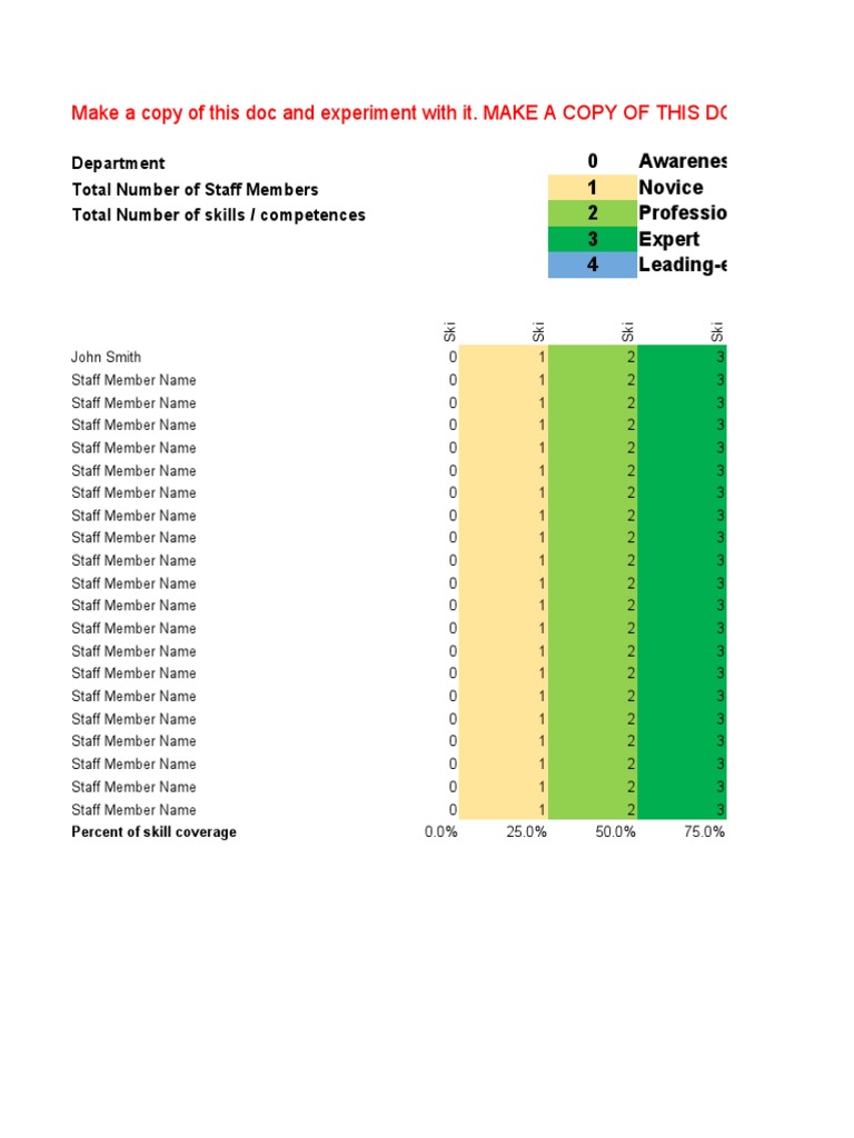 Skills Matrix Template | PDF | Cognition | Learning