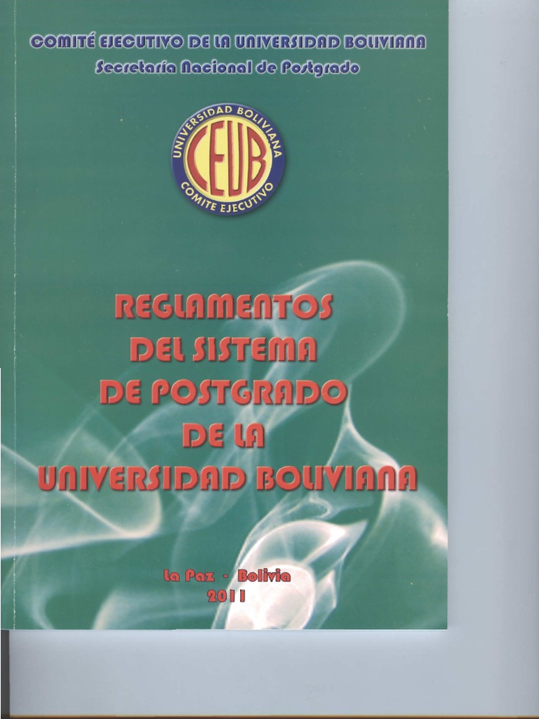 Reglamentos Del Postgrado de La Universidad Bolivina (Ceub) | PDF