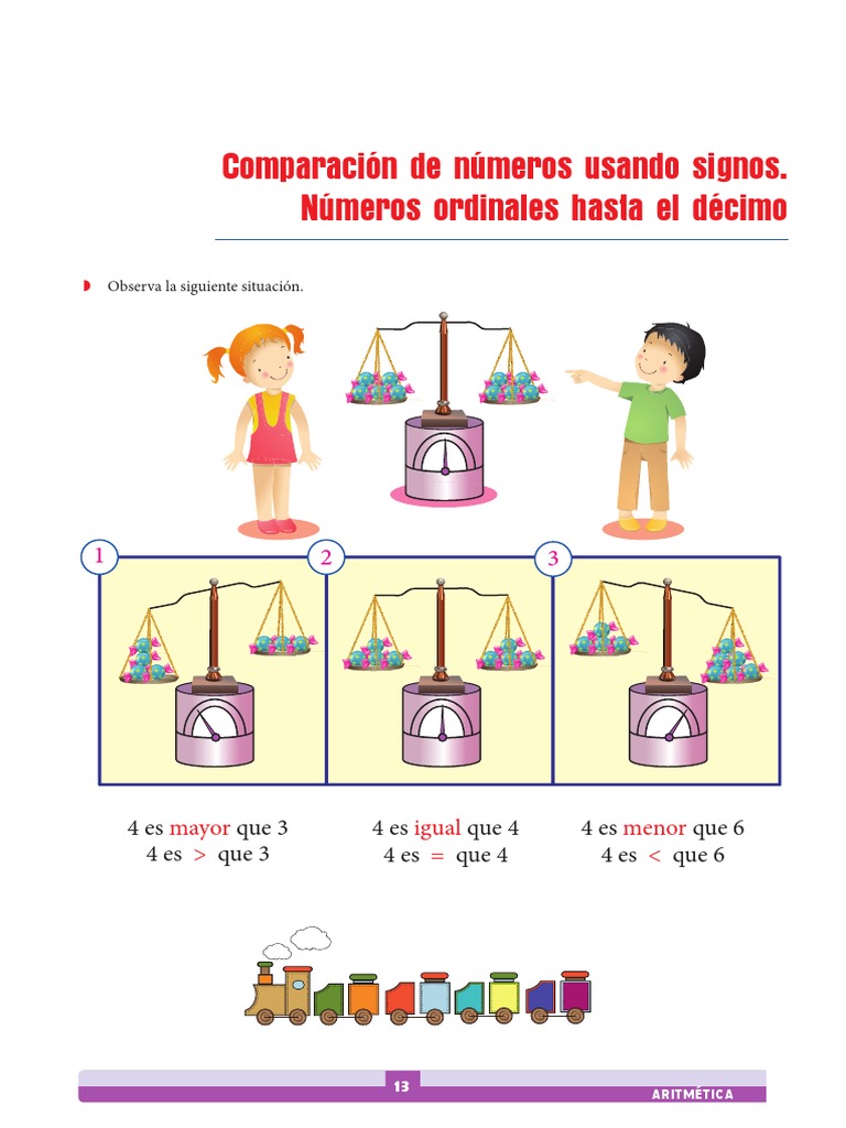 Comparación de Números y Ordinales | PDF