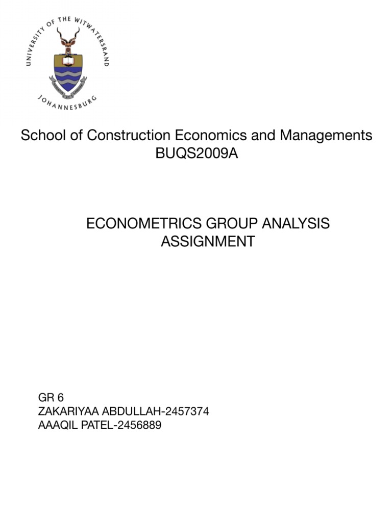 Econometrics Analysis Group Assignment | Download Free PDF | Multicollinearity | Regression Analysis