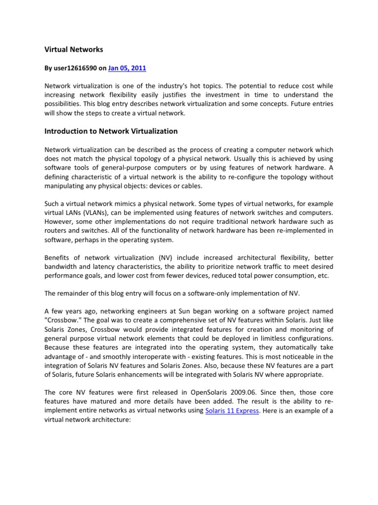 Virtual Networks in Solaris | PDF | Network Interface Controller ...