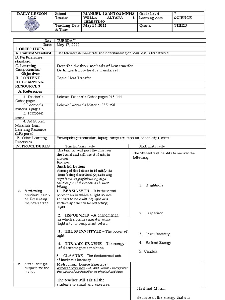 Describe The Three Methods of Heat Transfer. Distinguish How Heat Is ...