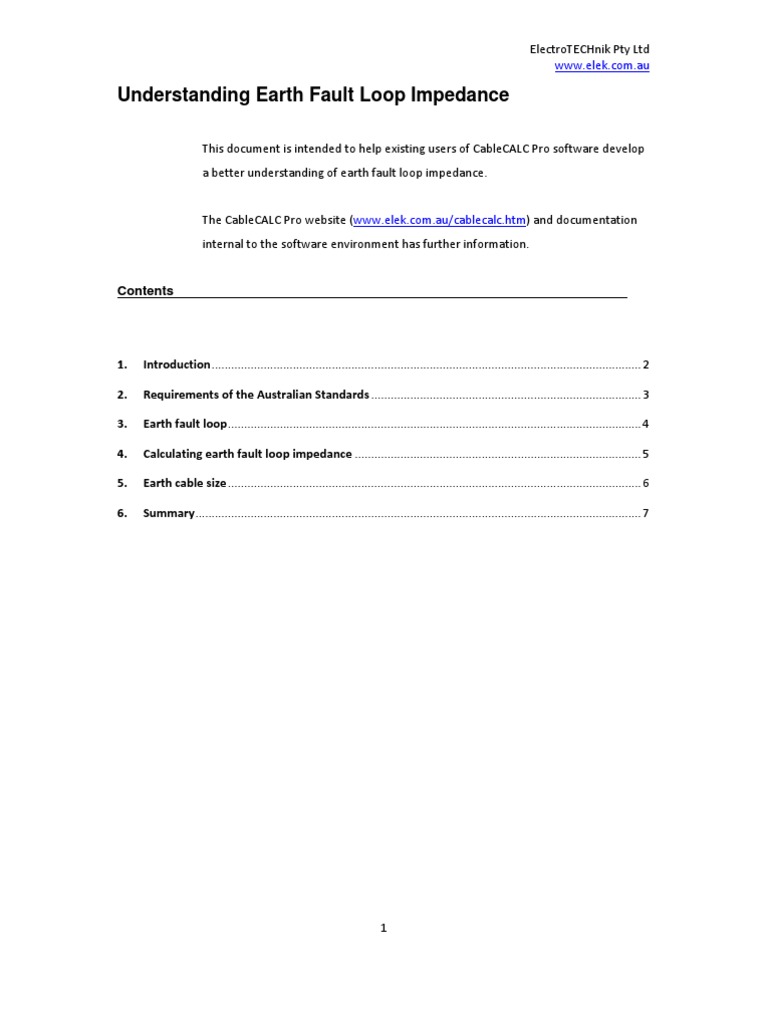 Understanding Earth Fault Loop Impedance | PDF