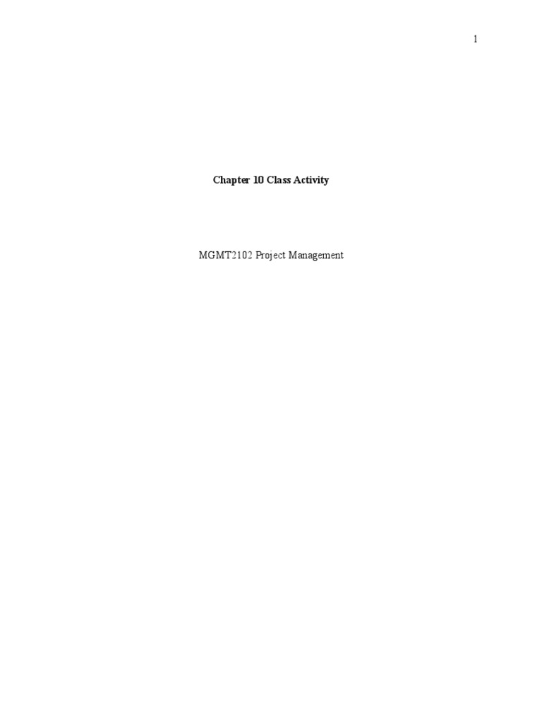 Chapter 10 Class Activity | PDF | Stakeholder (Corporate) | Cognition