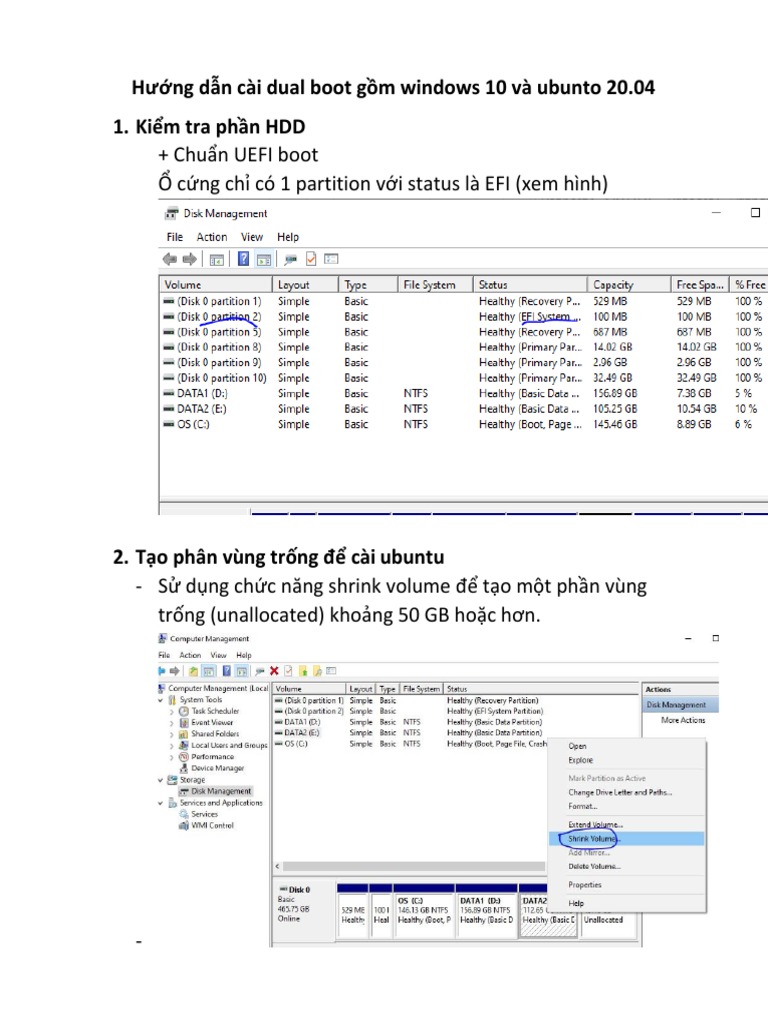 01 - Setup Dual Boot (Windows + Ubuntu) | PDF