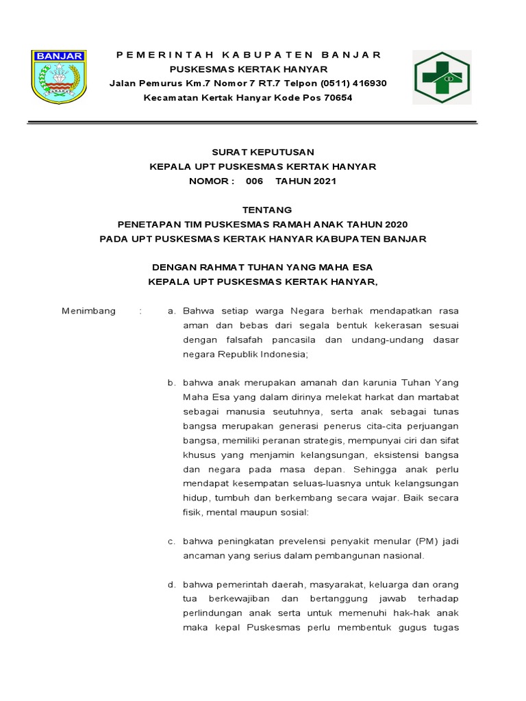 SK Ramah Anak 2021 | PDF