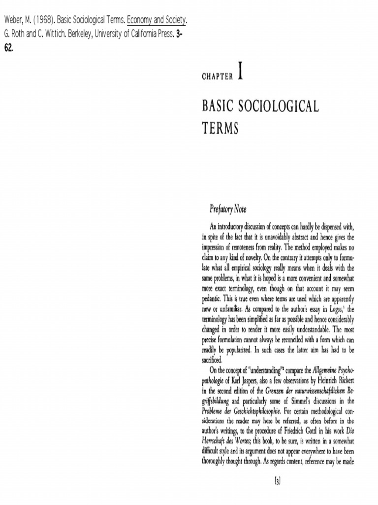 Basic Sociological Terms by Max Weber | PDF