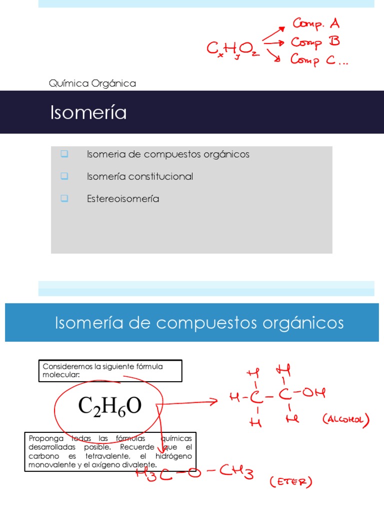 Análisis de los diferentes tipos de isomería en compuestos orgánicos ...