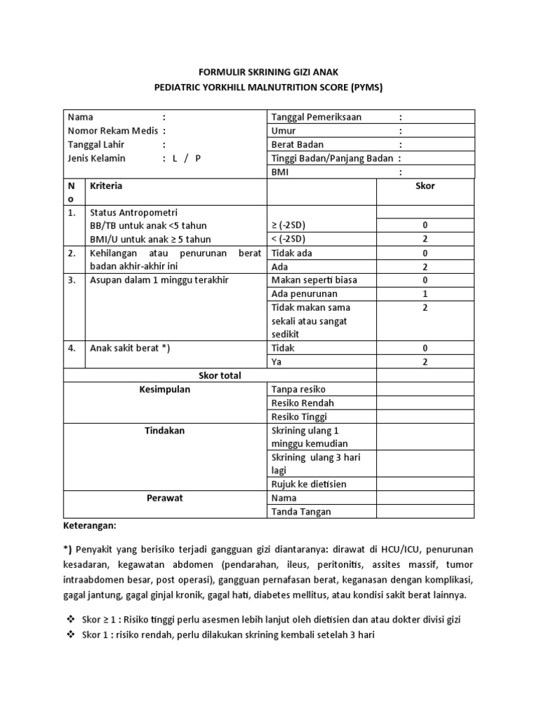 Skrining Gizi Anak dan Dewasa | PDF