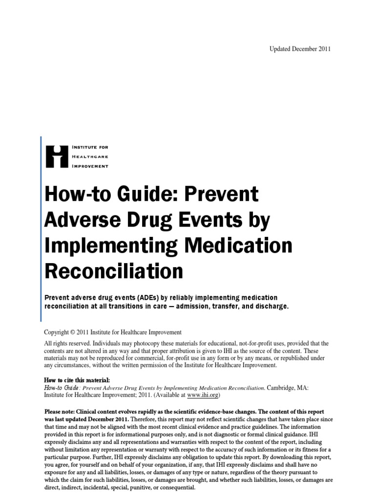 How-To Guide: Prevent Adverse Drug Events by Implementing Medication ...