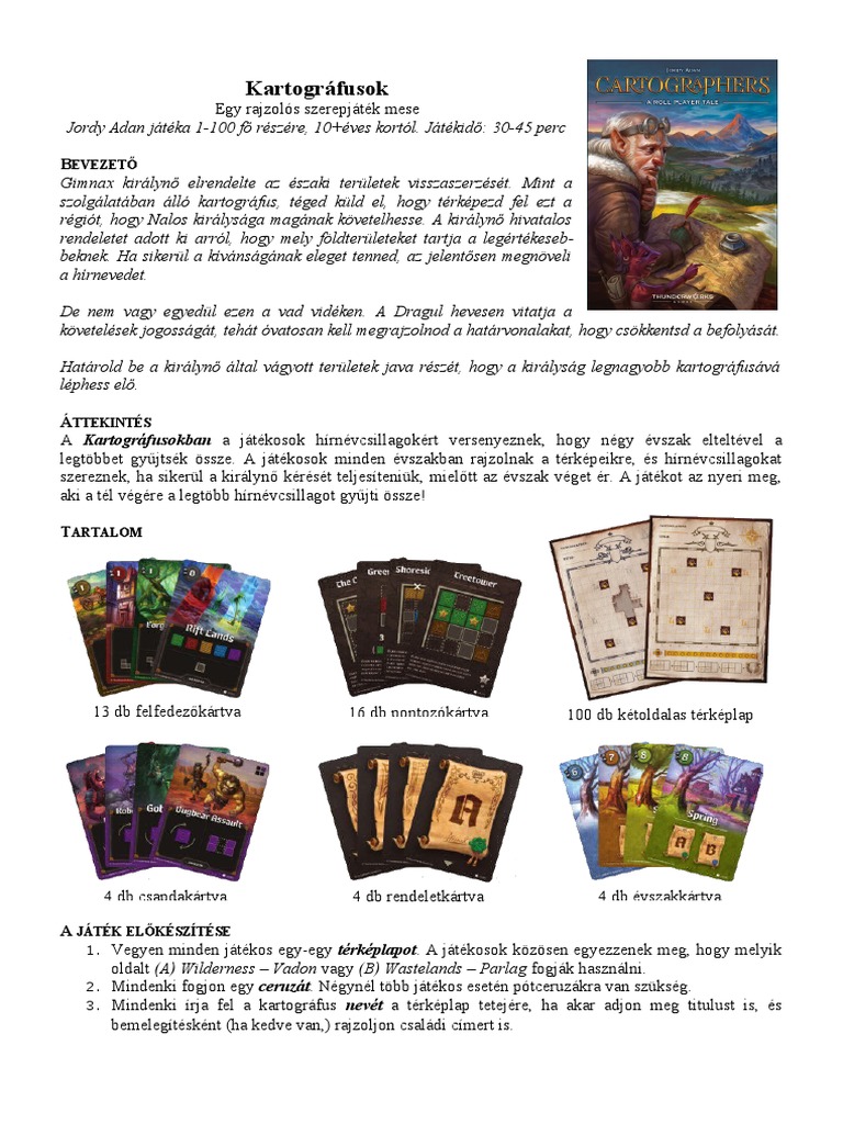 Cartographers Rules HU | PDF