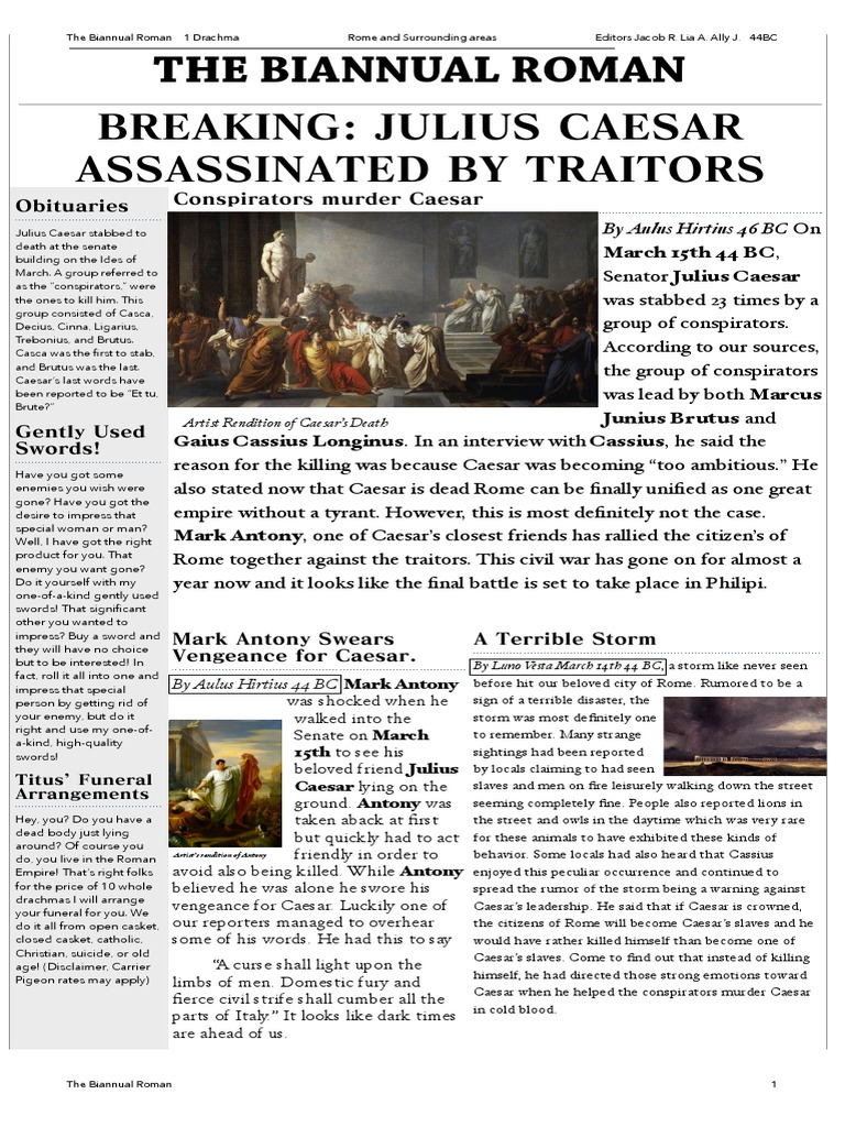 Julius Caesar Project | PDF | Julius Caesar | Mark Antony