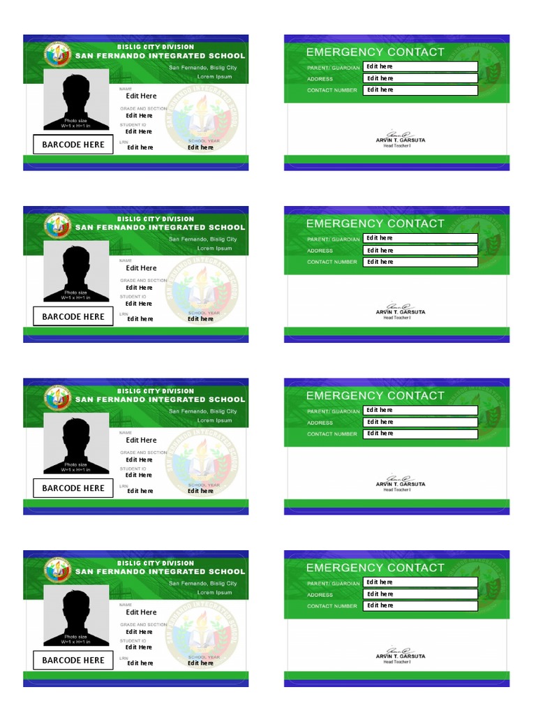 Editable Template For Id | PDF