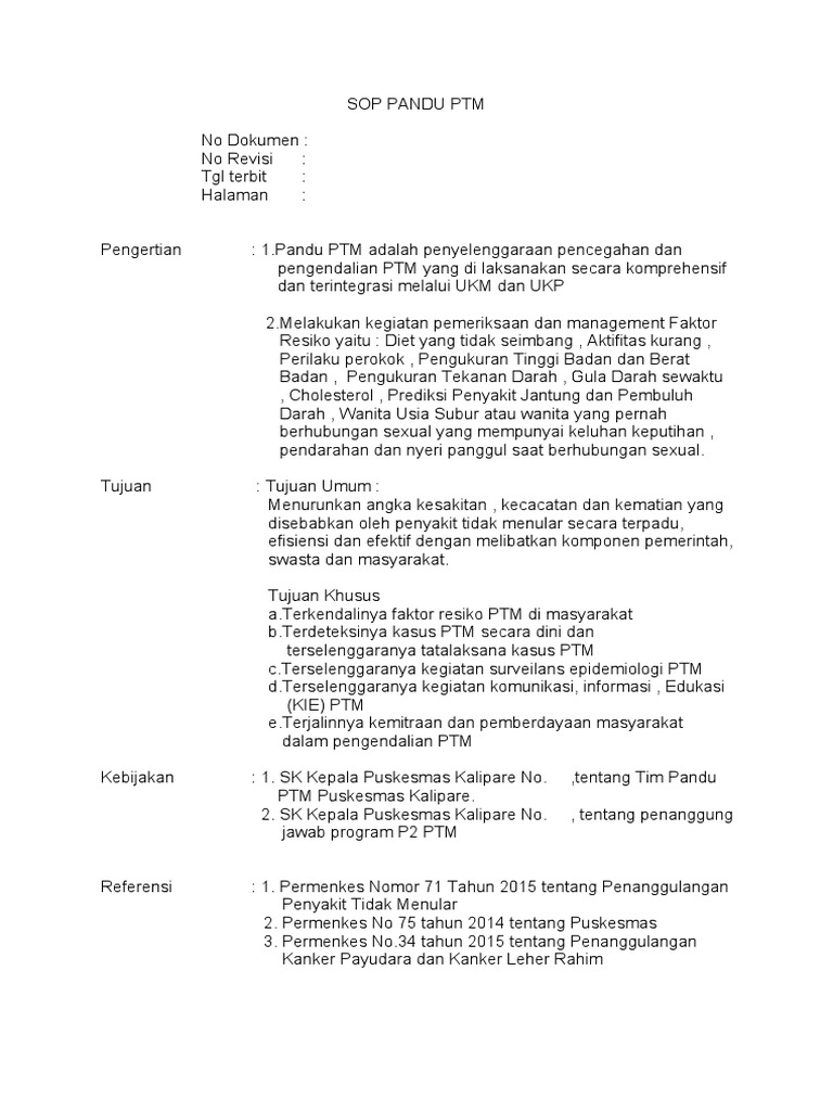 Sop Pandu PTM | PDF