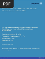 Edexcel iAL Mathematics Formula Book | PDF | Variance | Statistical Theory