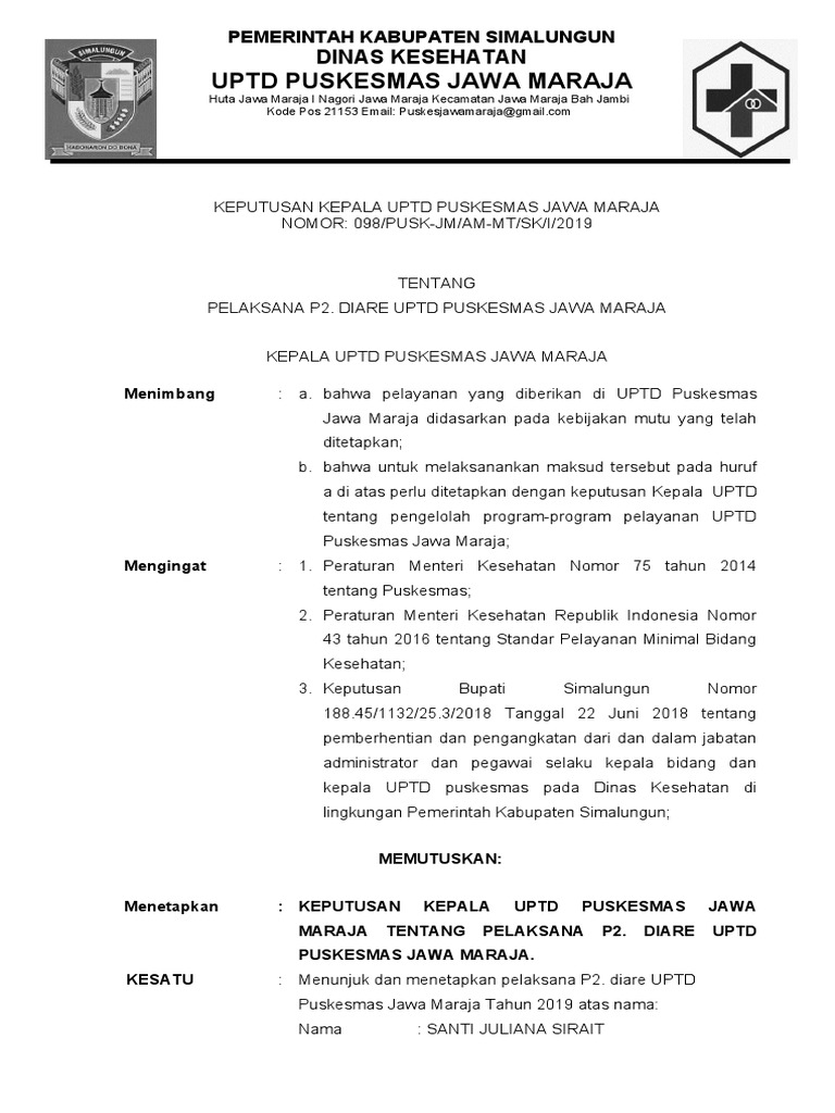 2.3.1.2. SK Pelaksana Diare | PDF