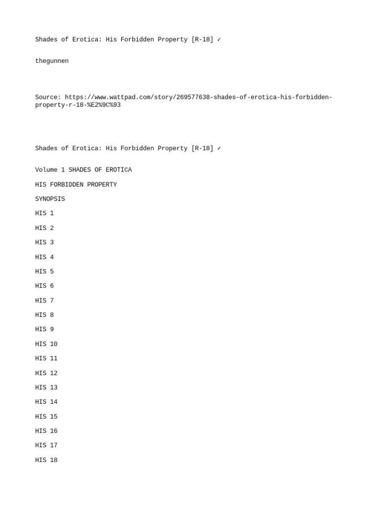 Shades of Erotica His Forbidden Property Thegunnen | PDF