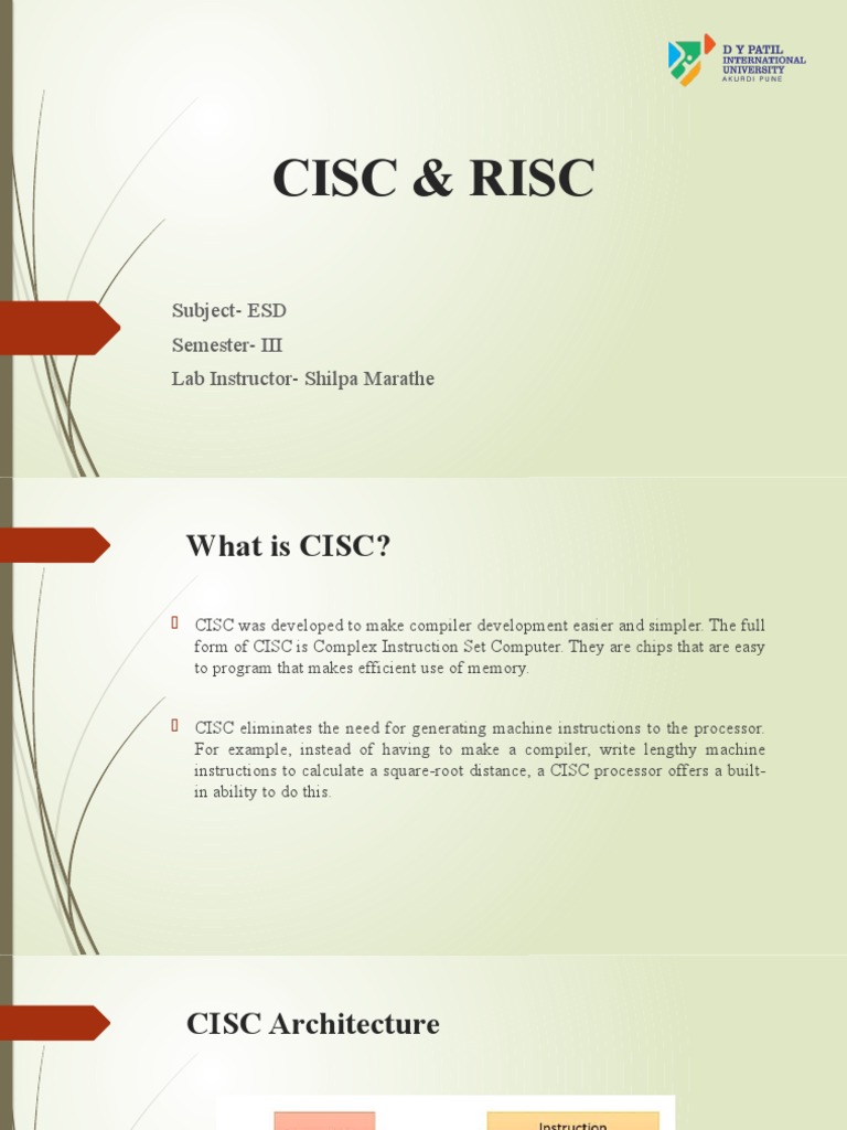 CISC vs RISC: Key Differences Between Complex and Reduced Instruction Set Computers | PDF ...