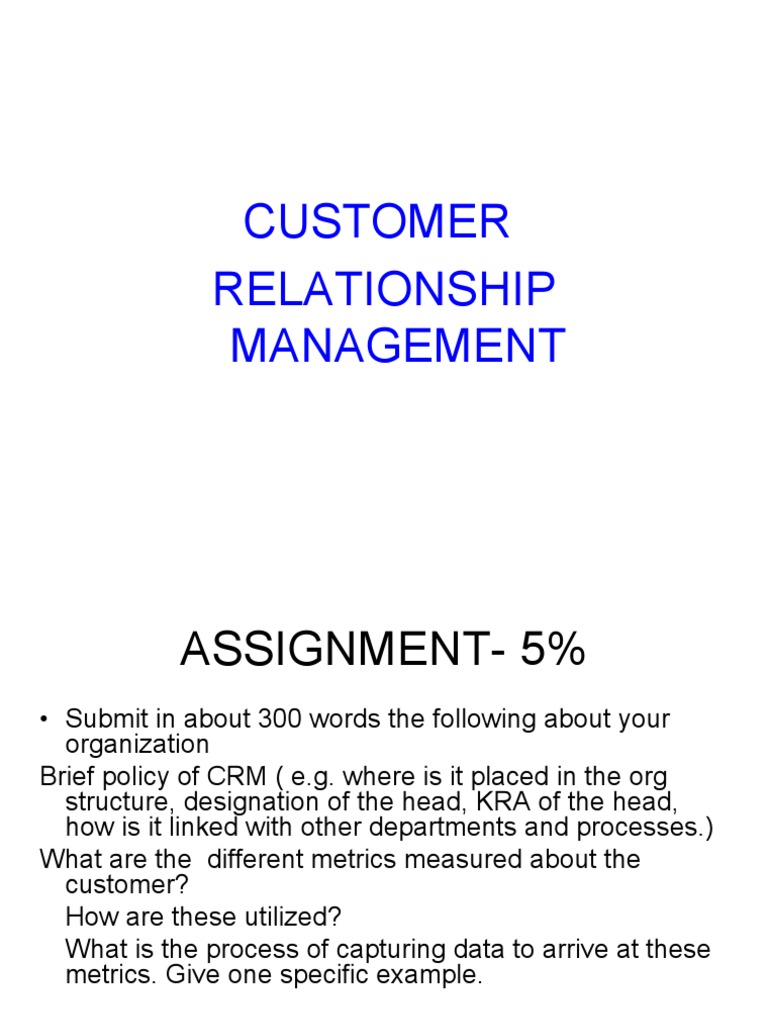 Customer Relationship Management | PDF | Customer Relationship ...