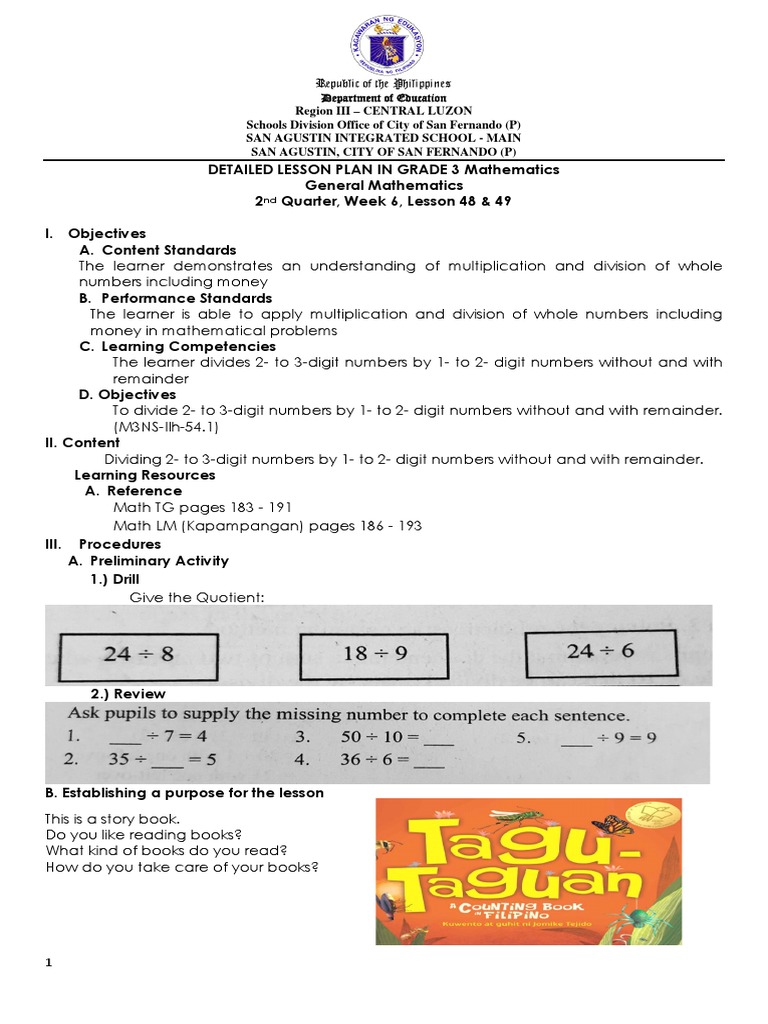 DLP-Q2-WK6 Math | PDF | Division (Mathematics) | Mathematics