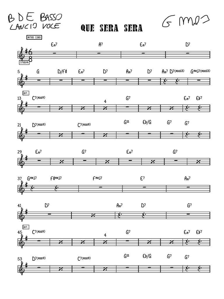 Que Sera Sera - Tutto Lo Spartito | PDF