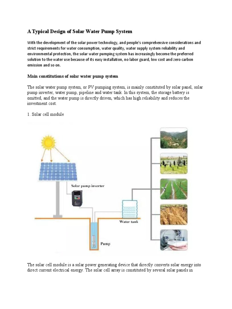 A Typical Design of Solar Water Pump System | PDF | Solar Power ...