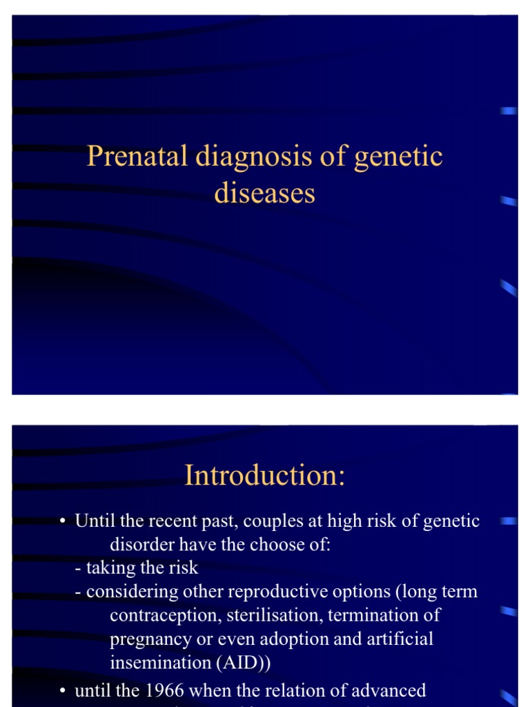 Prenatal Diagnosis | PDF | Congenital Disorder | Prenatal Development