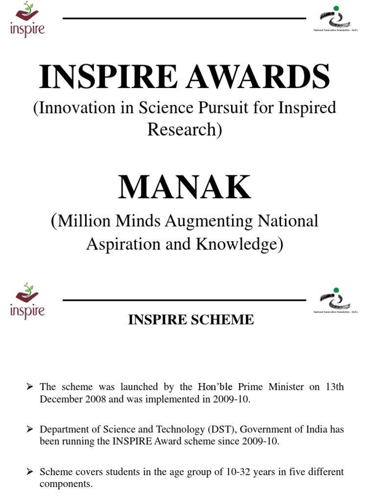 Inspire Awards: (Innovation in Science Pursuit For Inspired | PDF ...
