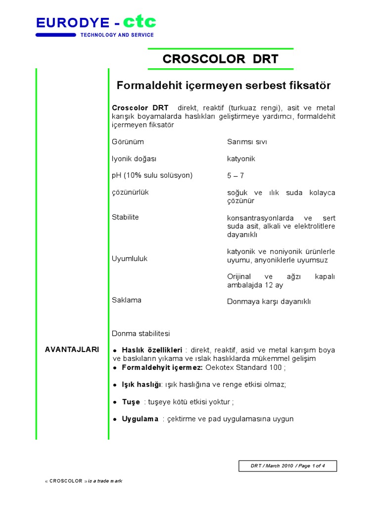 Croscolor DRT | PDF