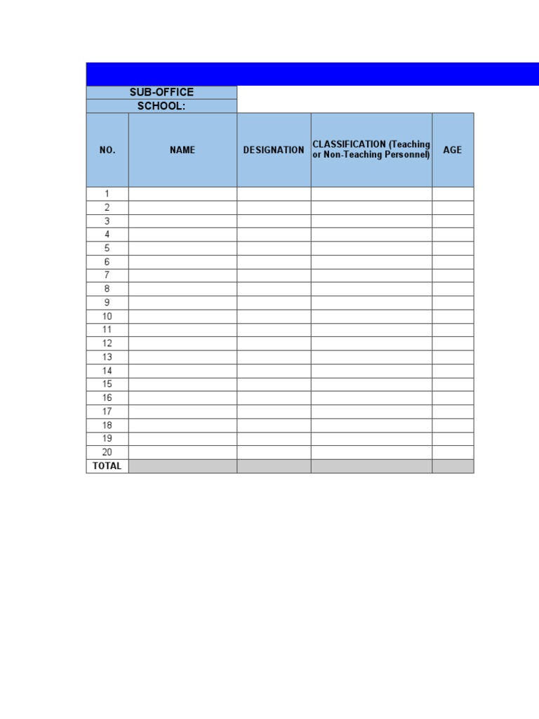 School Personnel Profile Template | PDF