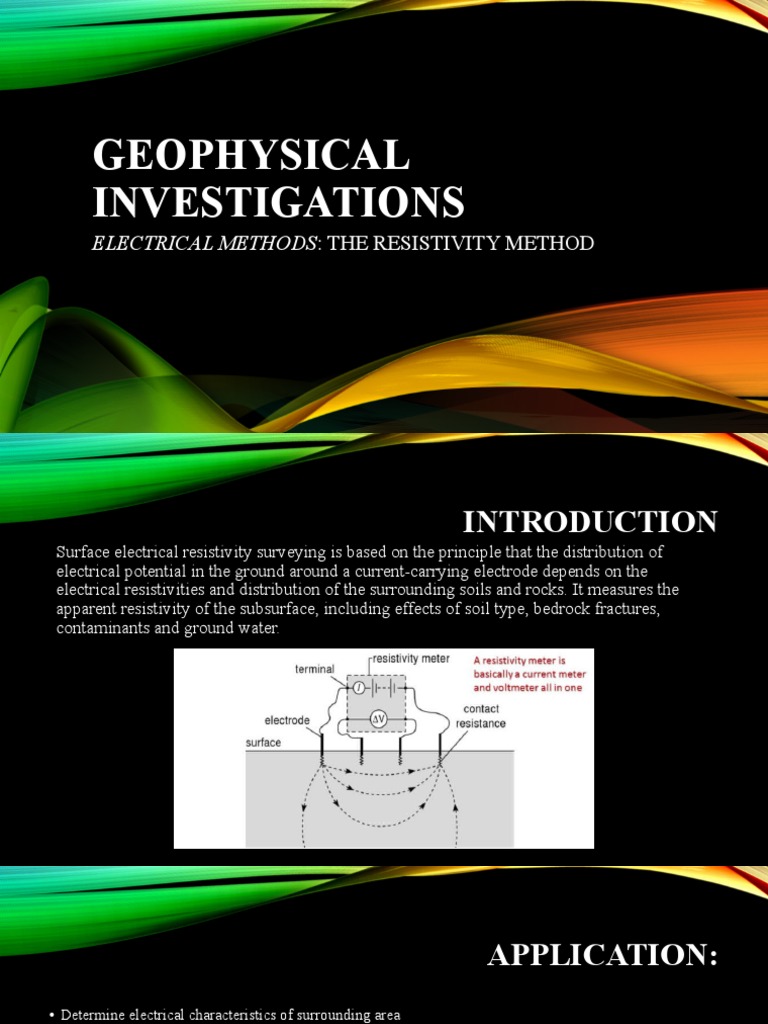 Geophysical Investigations: Electrical Methods: The Resistivity Method ...