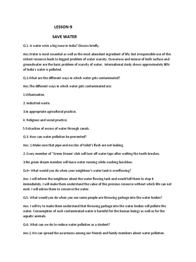 Water Conservation Lesson | PDF | Water | Water Pollution