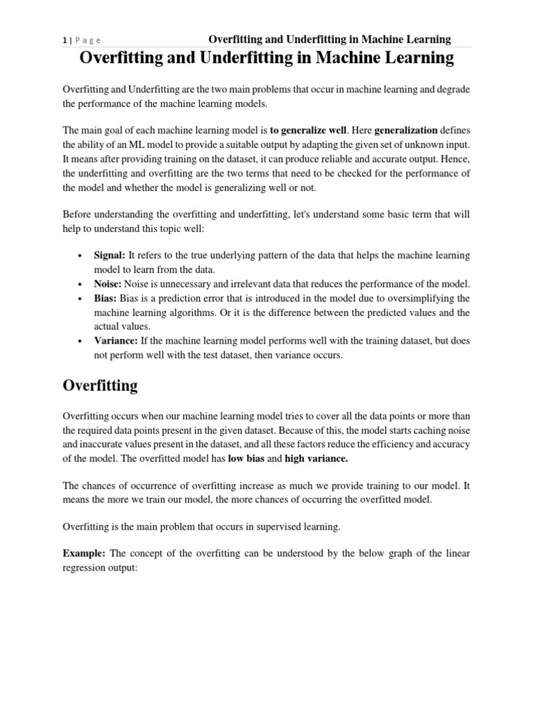 ML Overfitting & Underfitting Guide | PDF | Machine Learning | Scientific Modeling