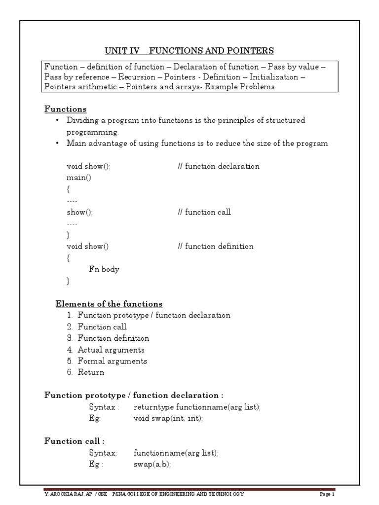 Cp Unit 4 Pdf Parameter Computer Programming Subroutine 9485