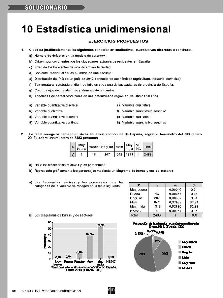 Sol Tema10 Estadistica Unidimensional | PDF