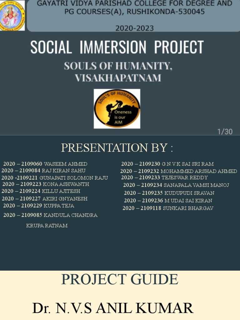 Social Immersion Internship Project | PDF