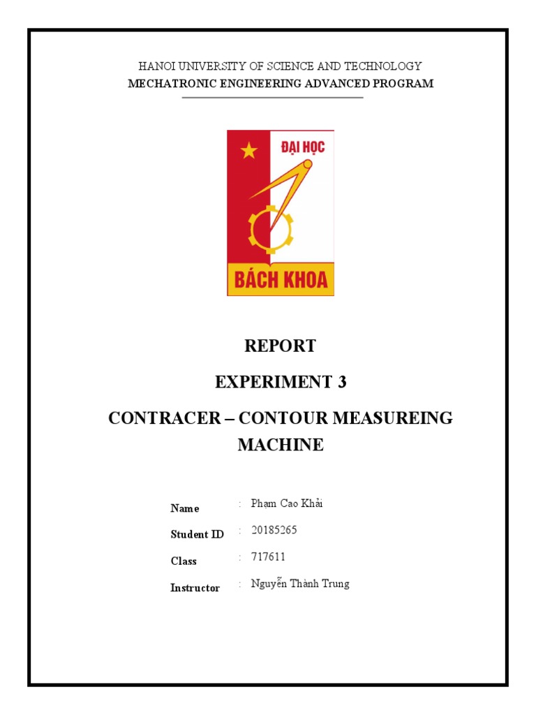 Experiment 3 Contracer - Contour Measureing Machine: Mechatronic ...
