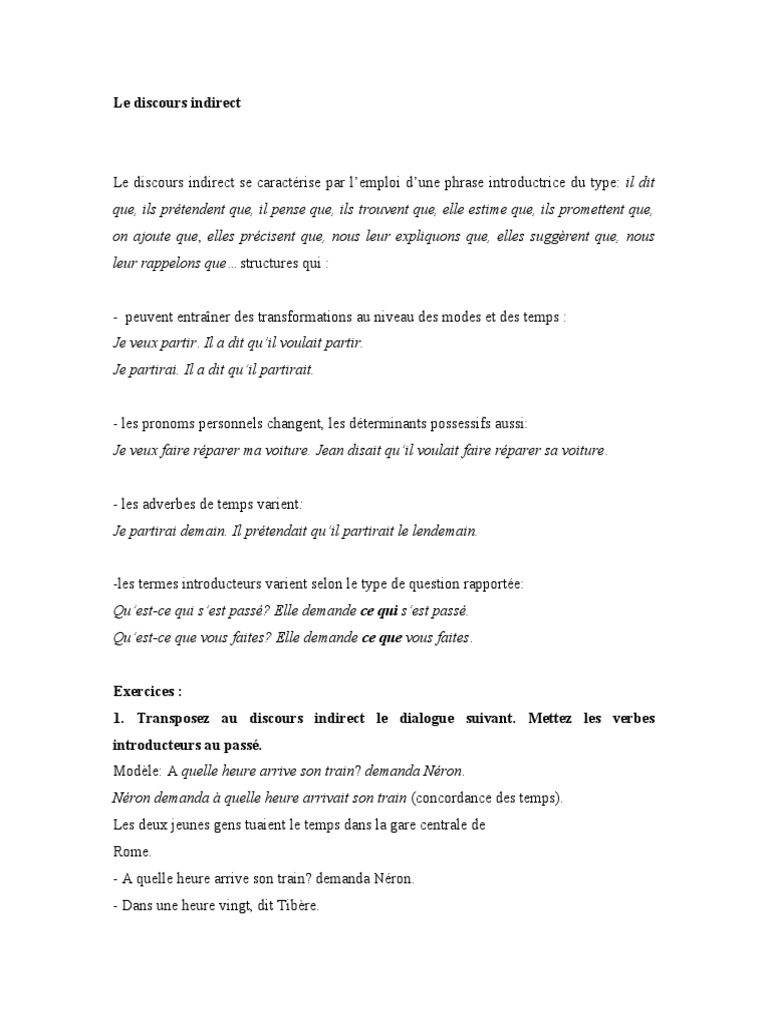 Maîtriser le Discours Indirect | PDF | Linguistique | Syntaxe