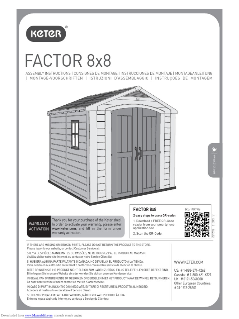 Instrucciones de Montaje Keter 8x8 | PDF