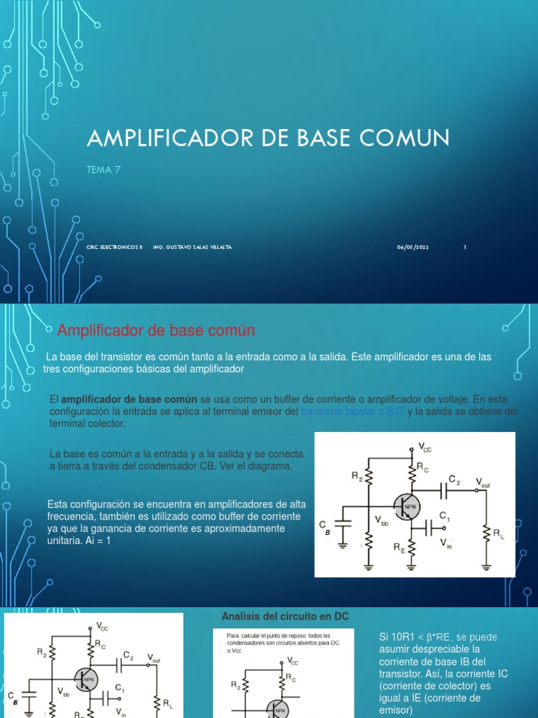 TEMA7.-CIRCUITO de BASE COMUN | PDF | Transistor de unión bipolar ...